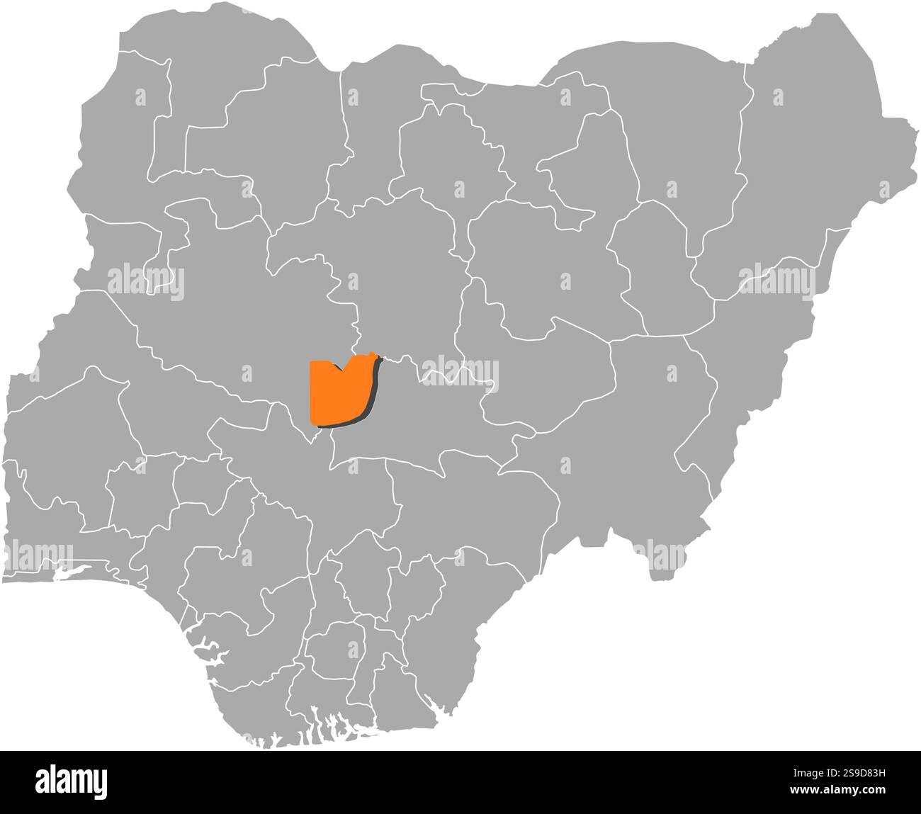 Map of Nigeria with the provinces, Federal Capital Territory is ...