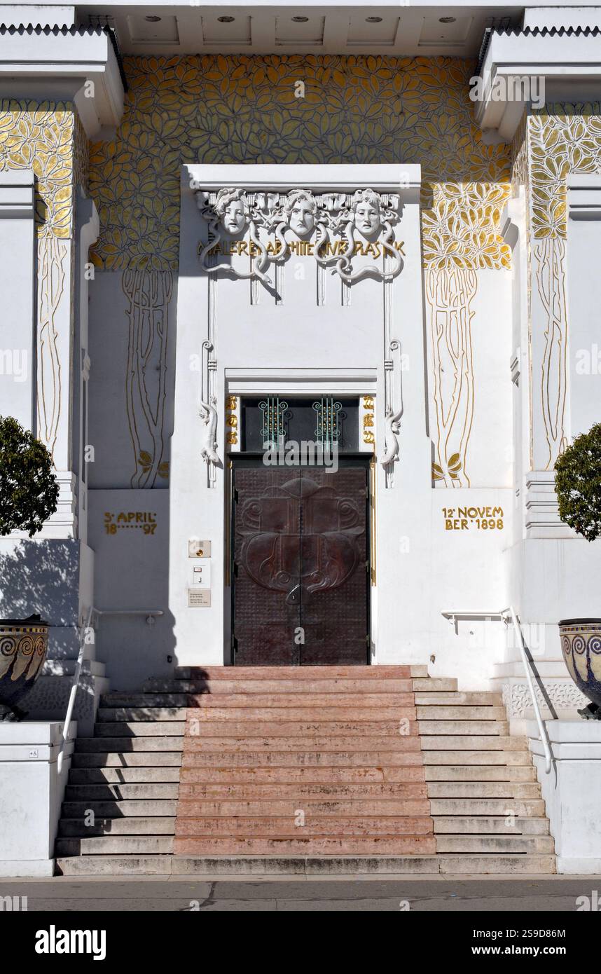 The main entrance to Vienna's landmark Secession Building, an ...