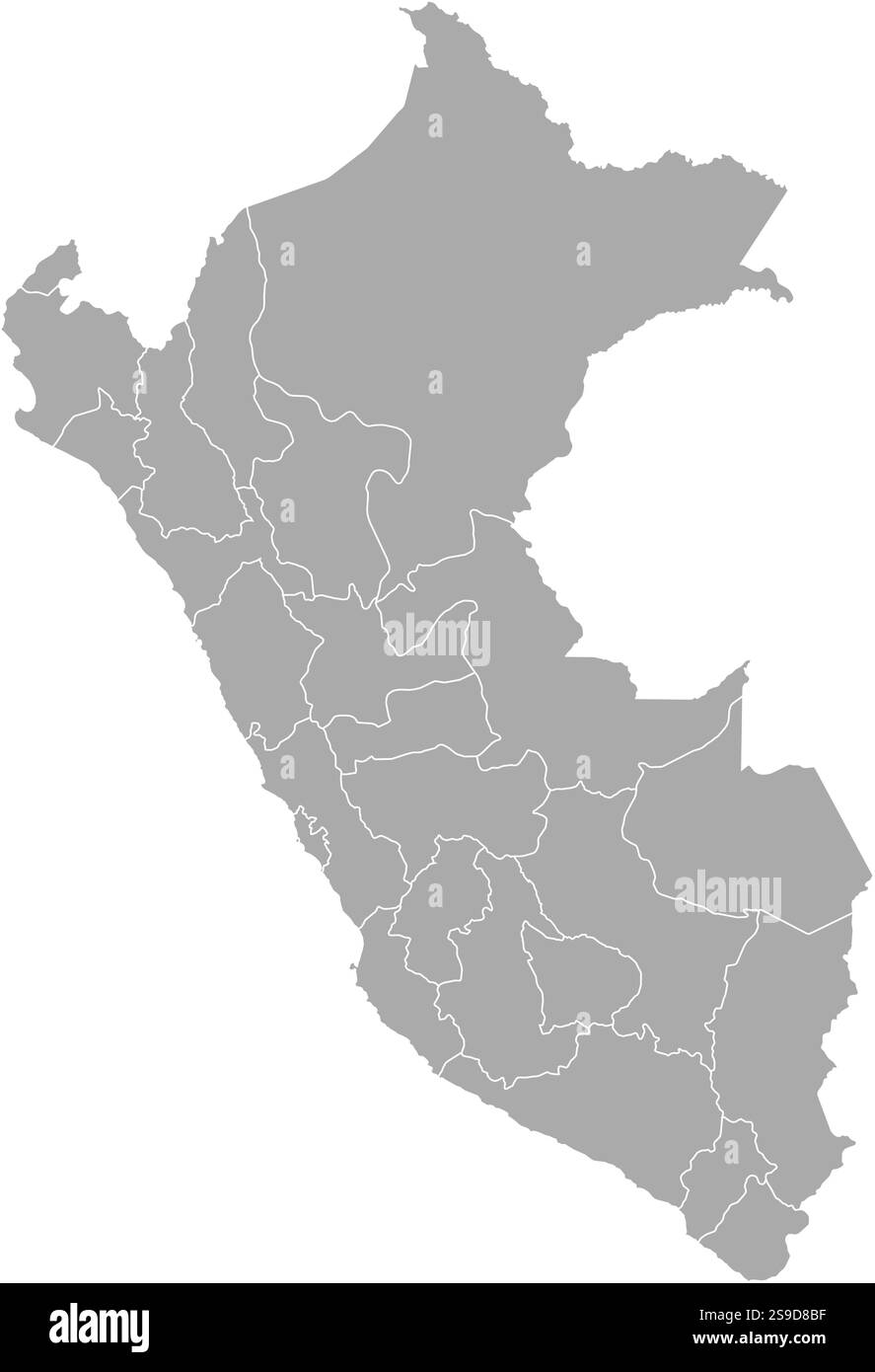 Map of Peru with the provinces Stock Vector Image & Art - Alamy