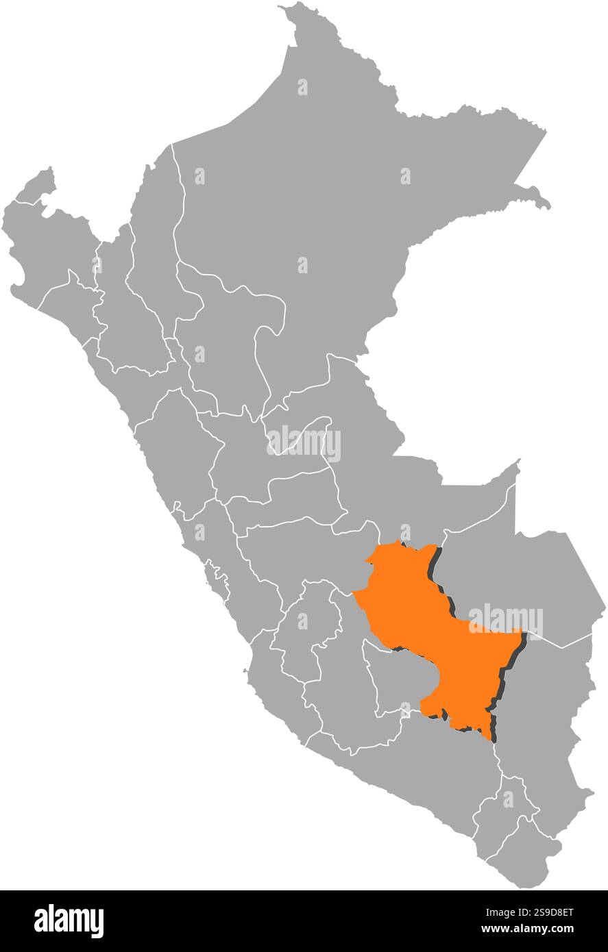 Peru map by departments cusco hi-res stock photography and images - Alamy