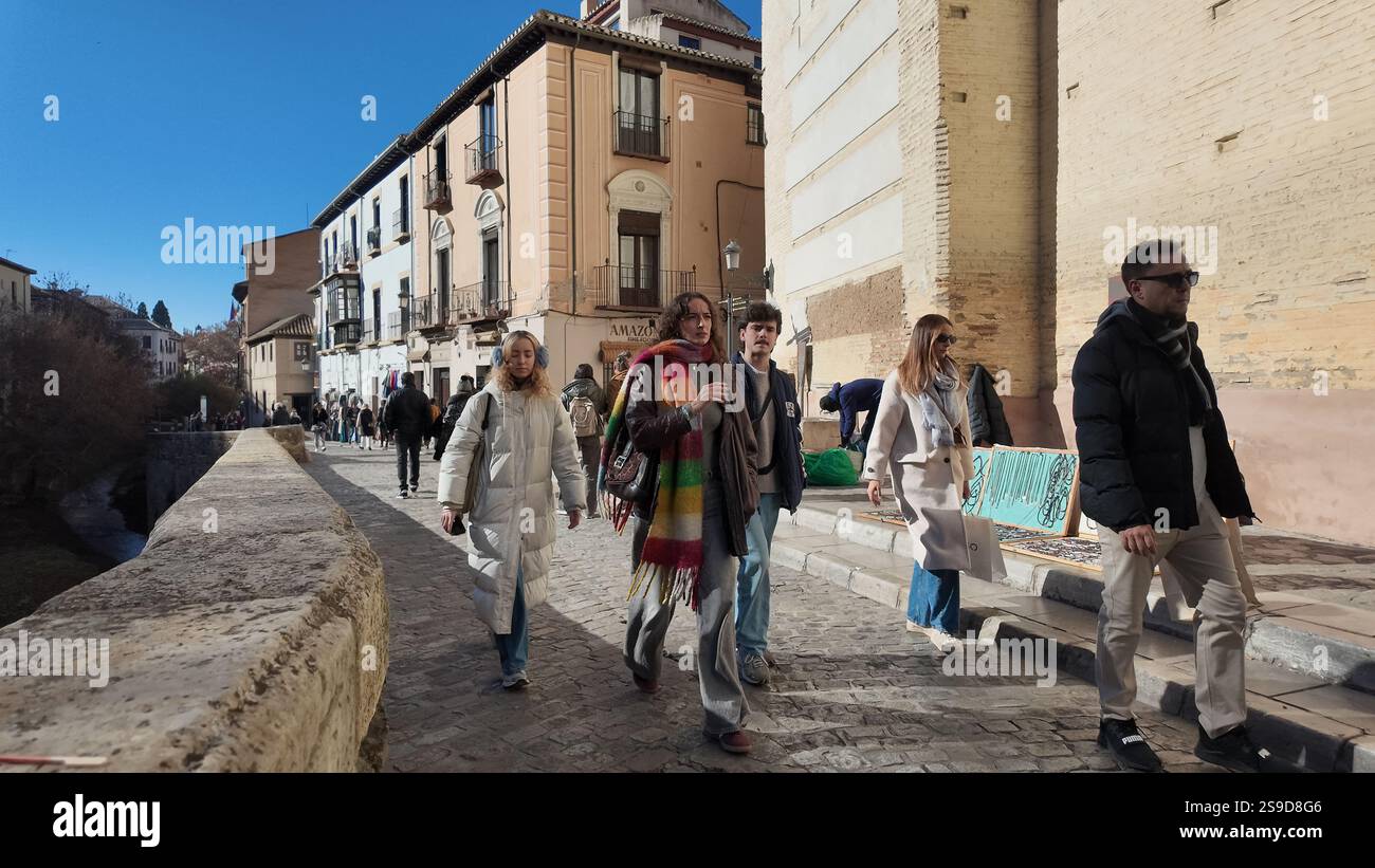 Carrera del Darro is a historic street along the Darro River in Granada ...