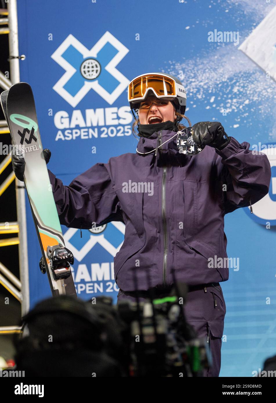January 24, 2025, Aspen, Colorado, USA: GRACE HENDERSON wins silver in ...