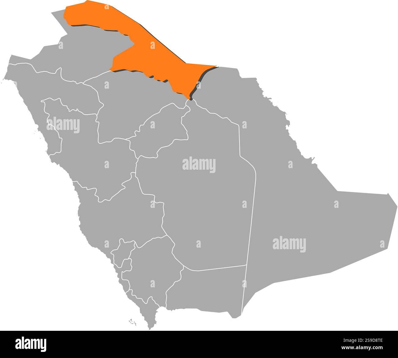 Map of Saudi Arabia with the provinces, Northern Borders Province is ...