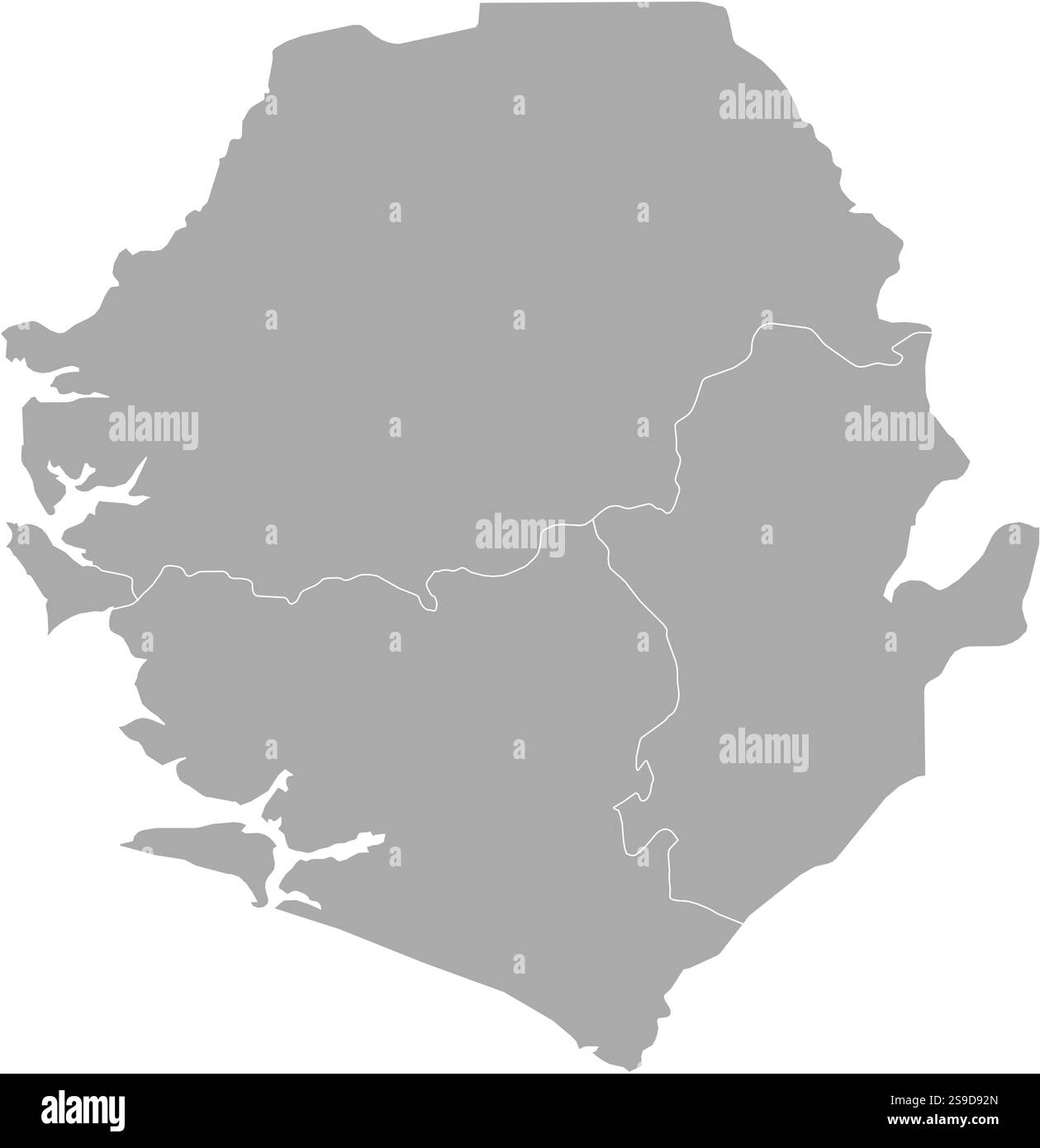 Map of Sierra Leone with the provinces Stock Vector Image & Art - Alamy
