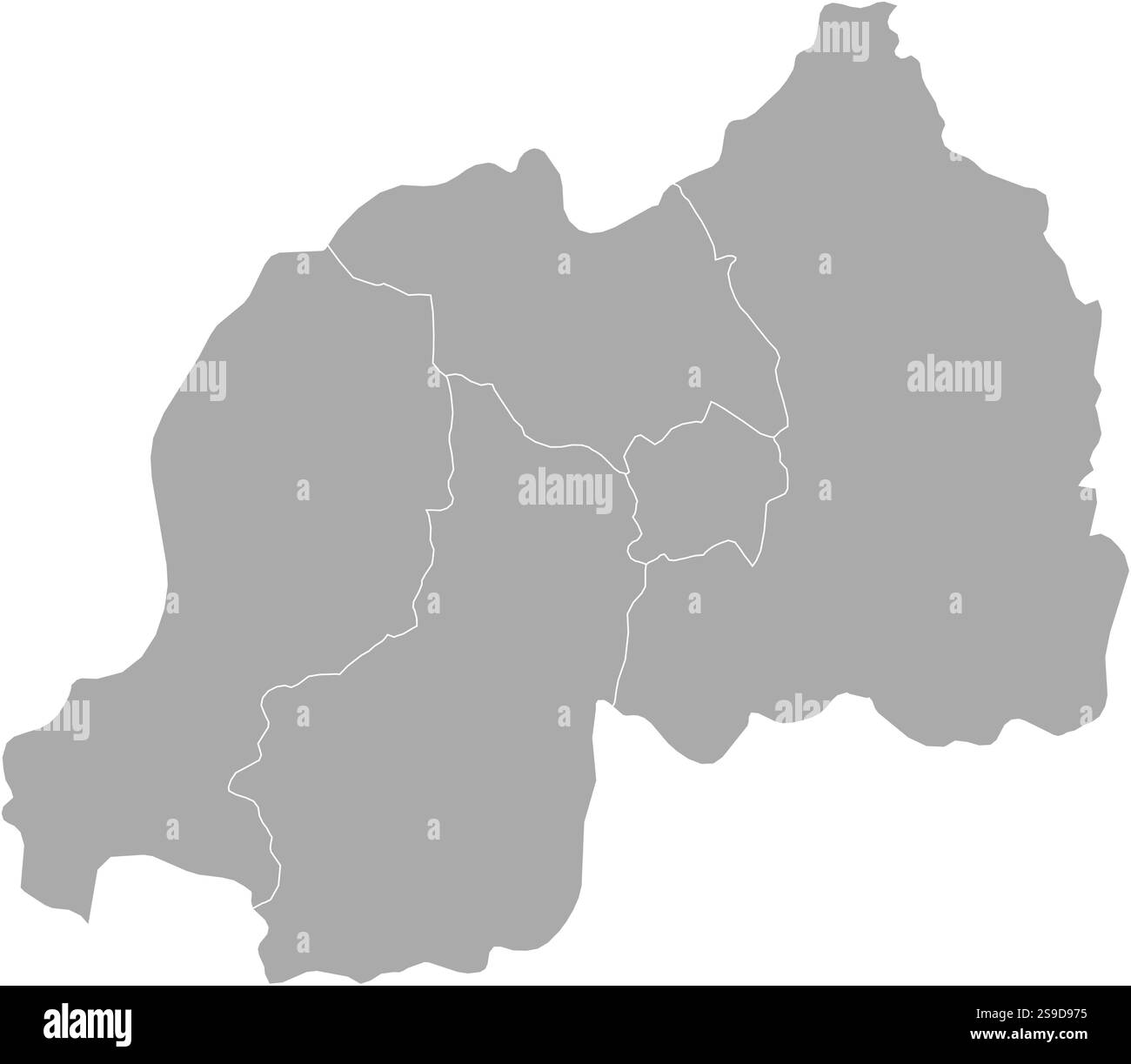 Map of Rwanda with the provinces Stock Vector Image & Art - Alamy