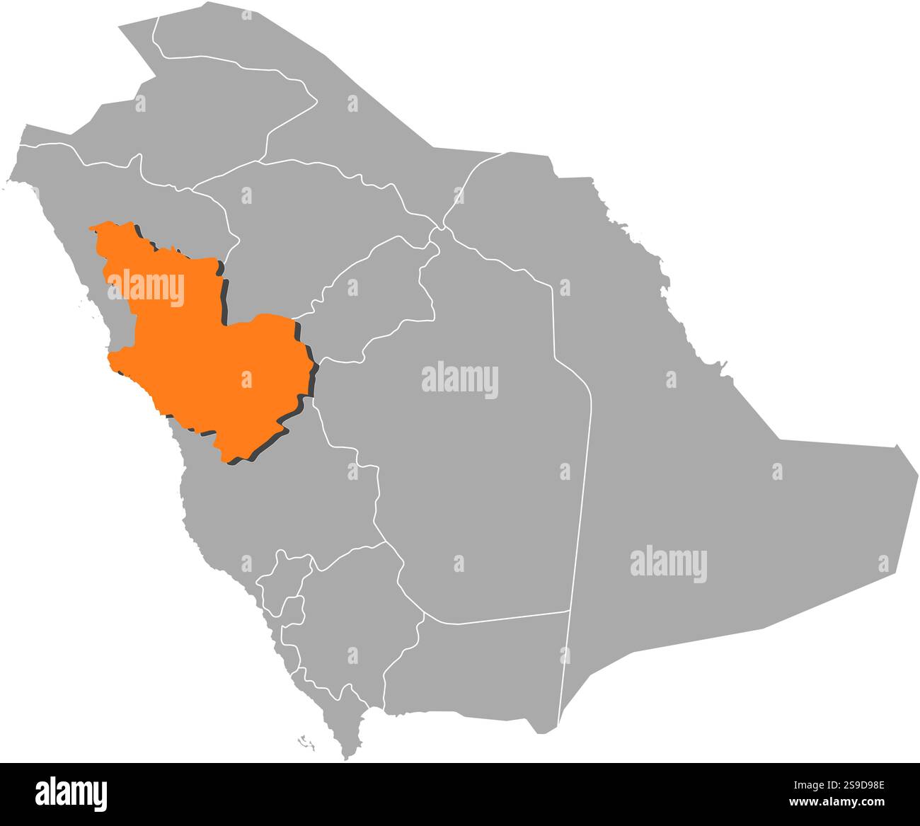 Al madinah vector outline map hi-res stock photography and images - Alamy