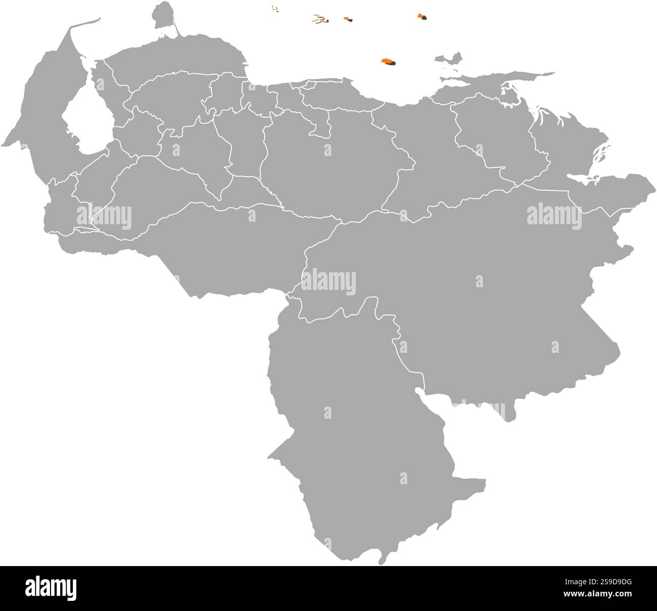 Map of Venezuela with the provinces, Federal Dependencies is ...