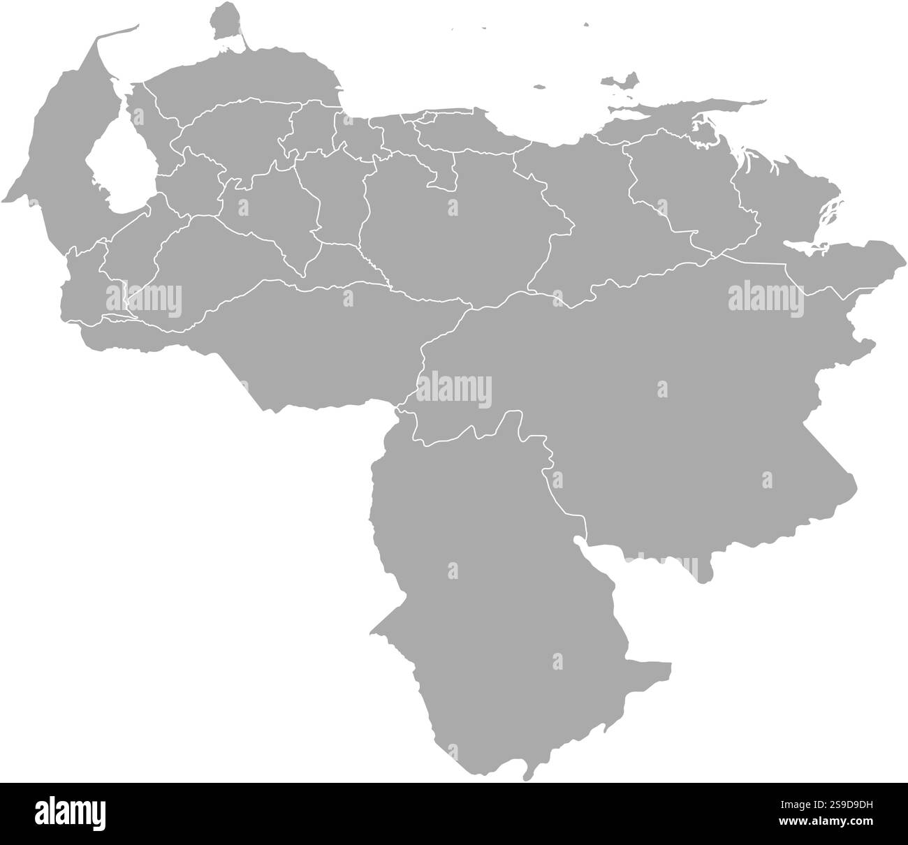 Map of Venezuela with the provinces Stock Vector Image & Art - Alamy