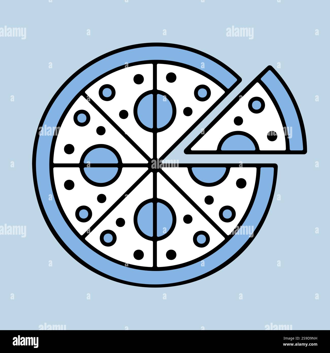 Pizza vector icon. Fast food sign. Graph symbol for cooking web site ...