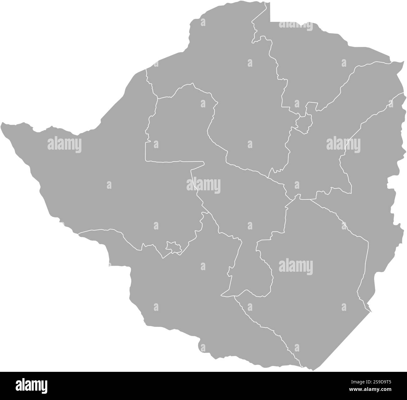 Map of Zimbabwe with the provinces Stock Vector Image & Art - Alamy