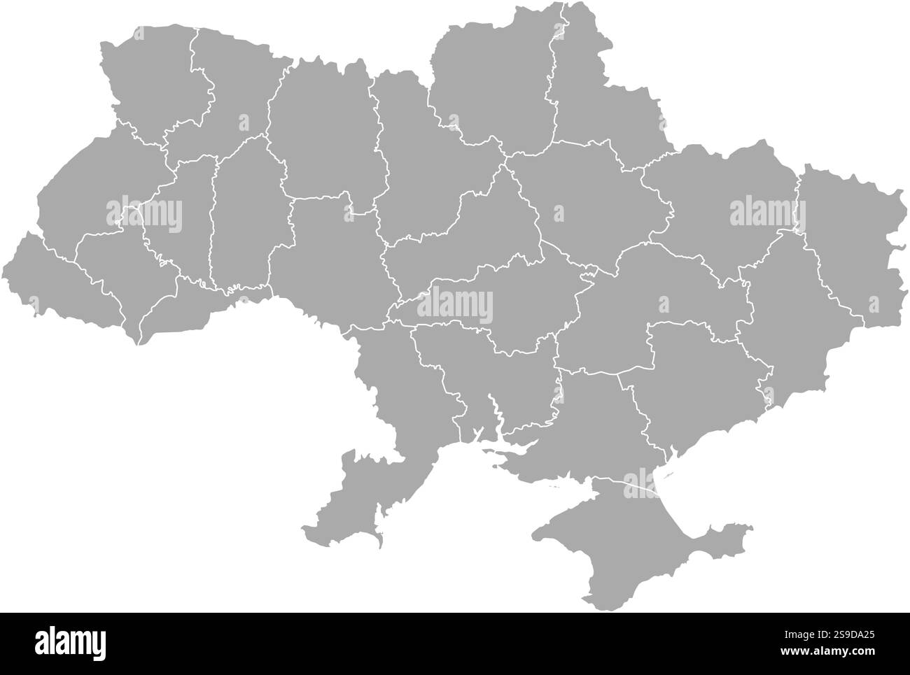 Map of Ukraine with the provinces Stock Vector Image & Art - Alamy