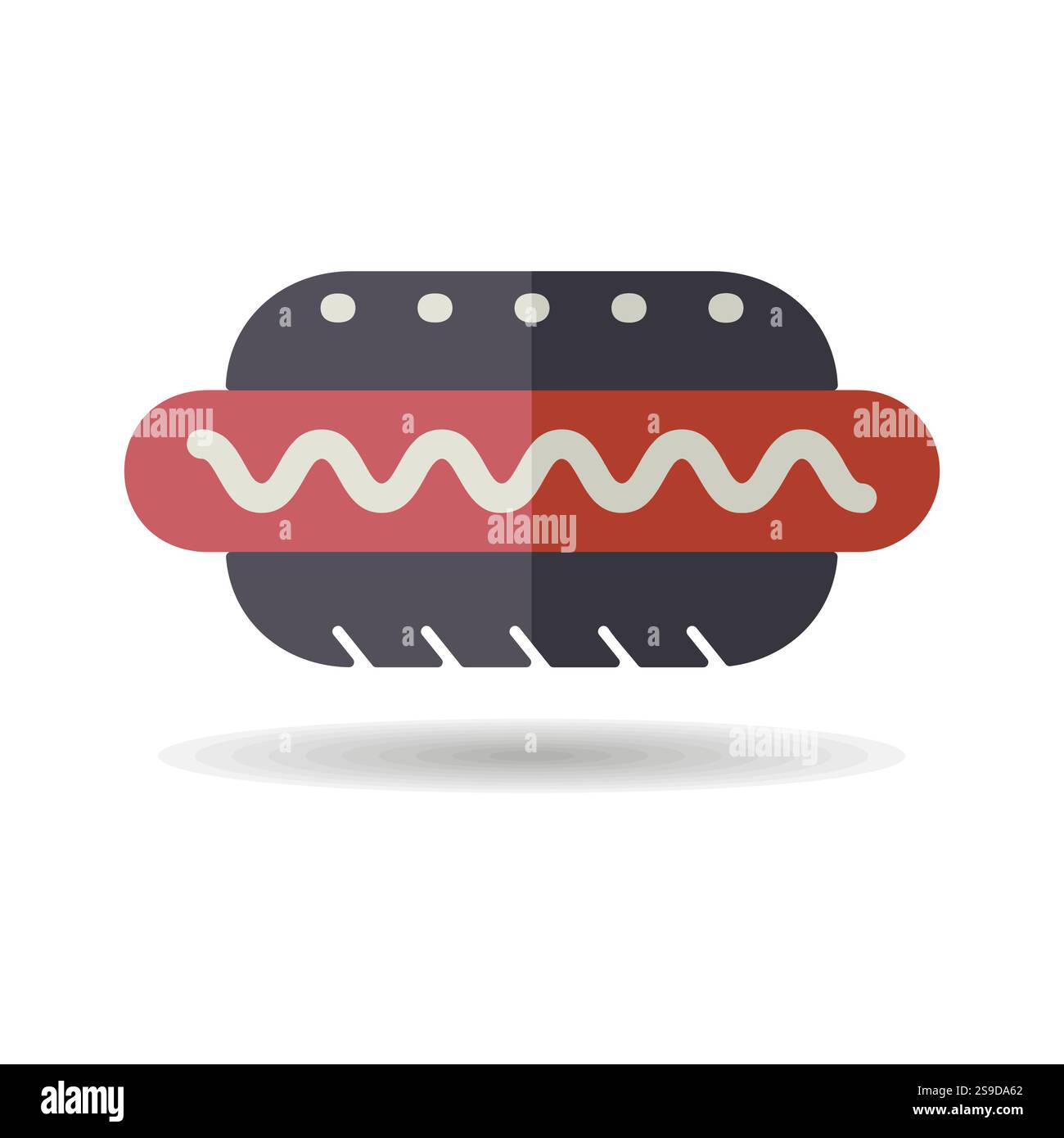 Hot dog vector icon. Fast food sign. Graph symbol for cooking web site ...