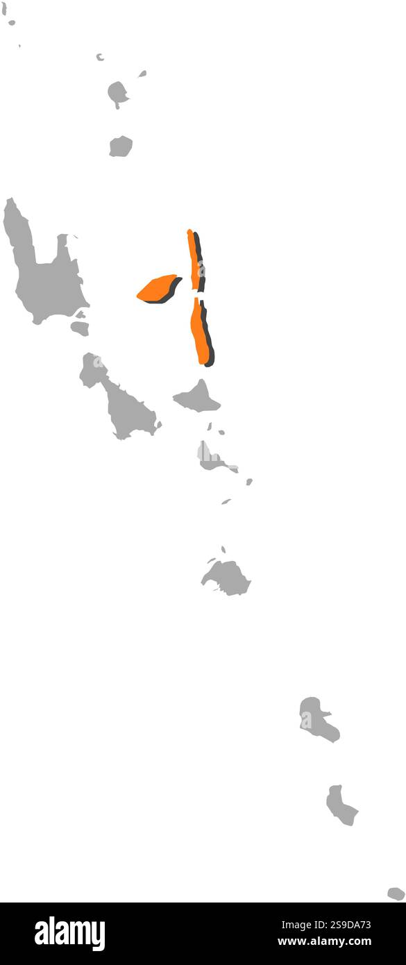 Map of Vanuatu with the provinces, Penama is highlighted by orange ...