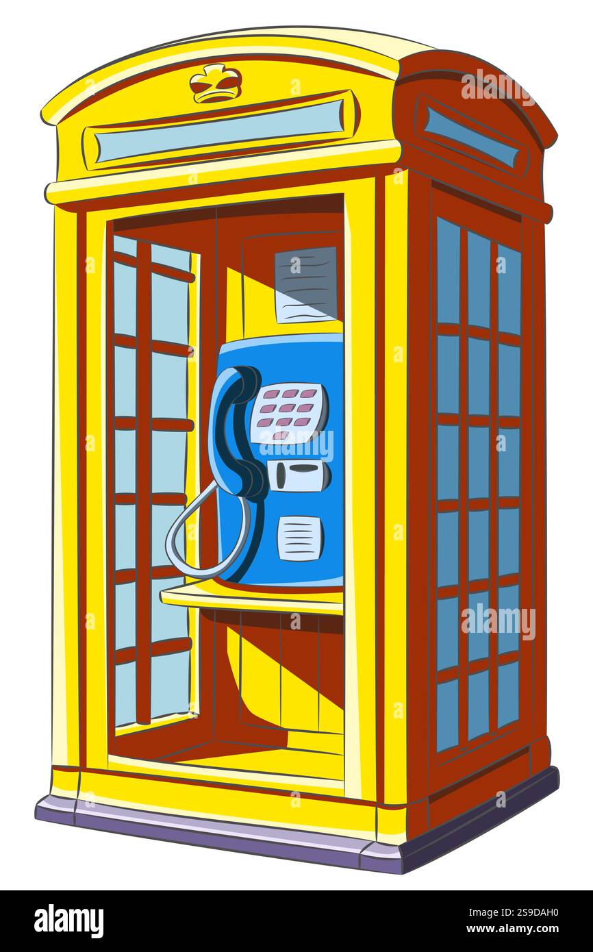 Vintage call box yellow Stock Vector Images - Alamy