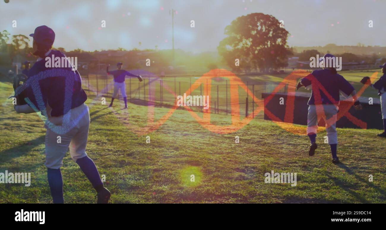 Baseball players practicing on field hi-res stock photography and ...