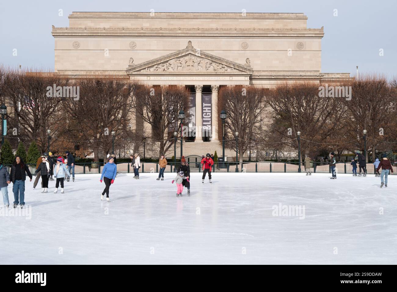 Photo of the ice rink with skaters at the sculpture garden at the ...