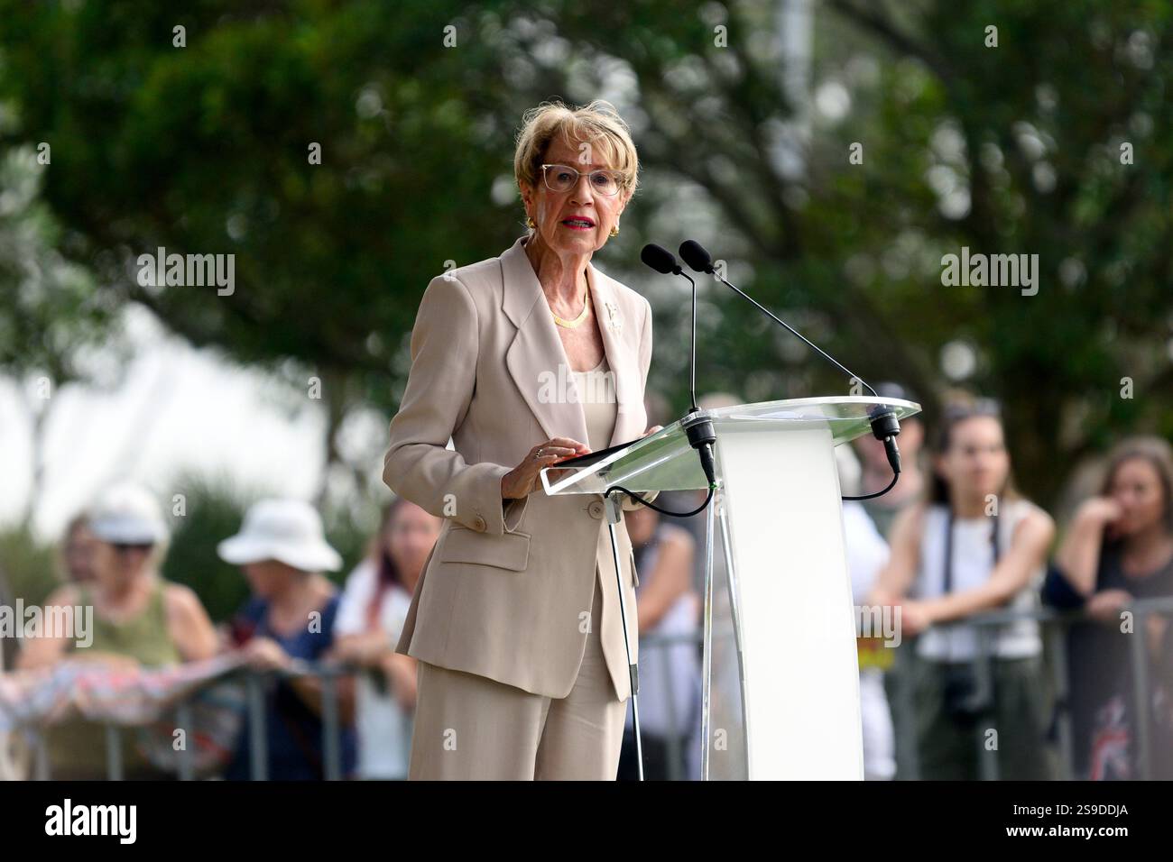 Her Excellency the Honourable Margaret Beazley AC KC talks during the ...