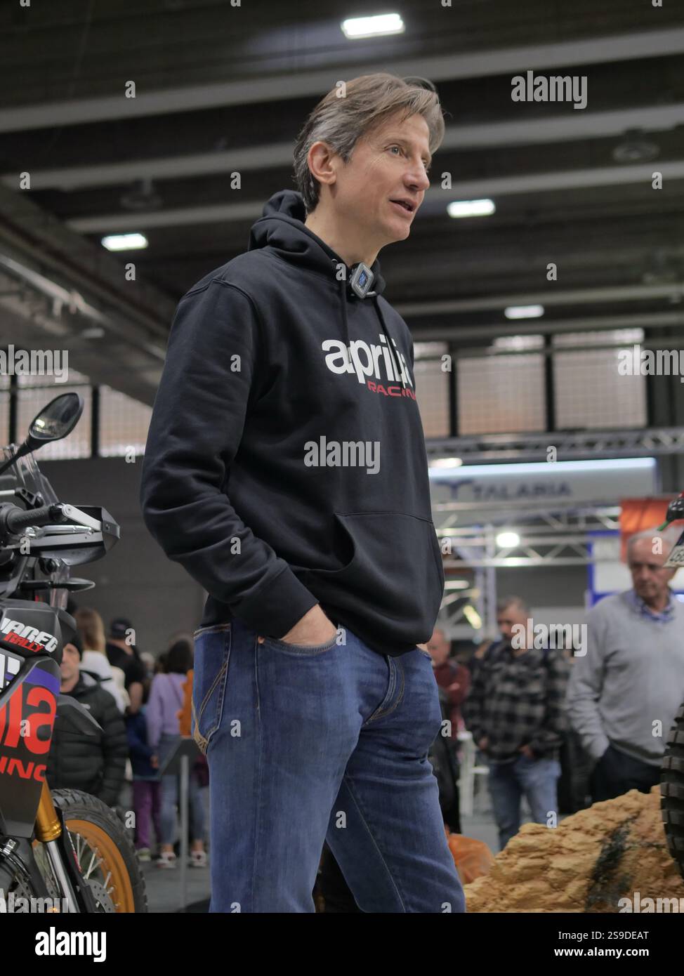 Massimo Rivola general manager guest at the Aprilia stand at Motorbike ...