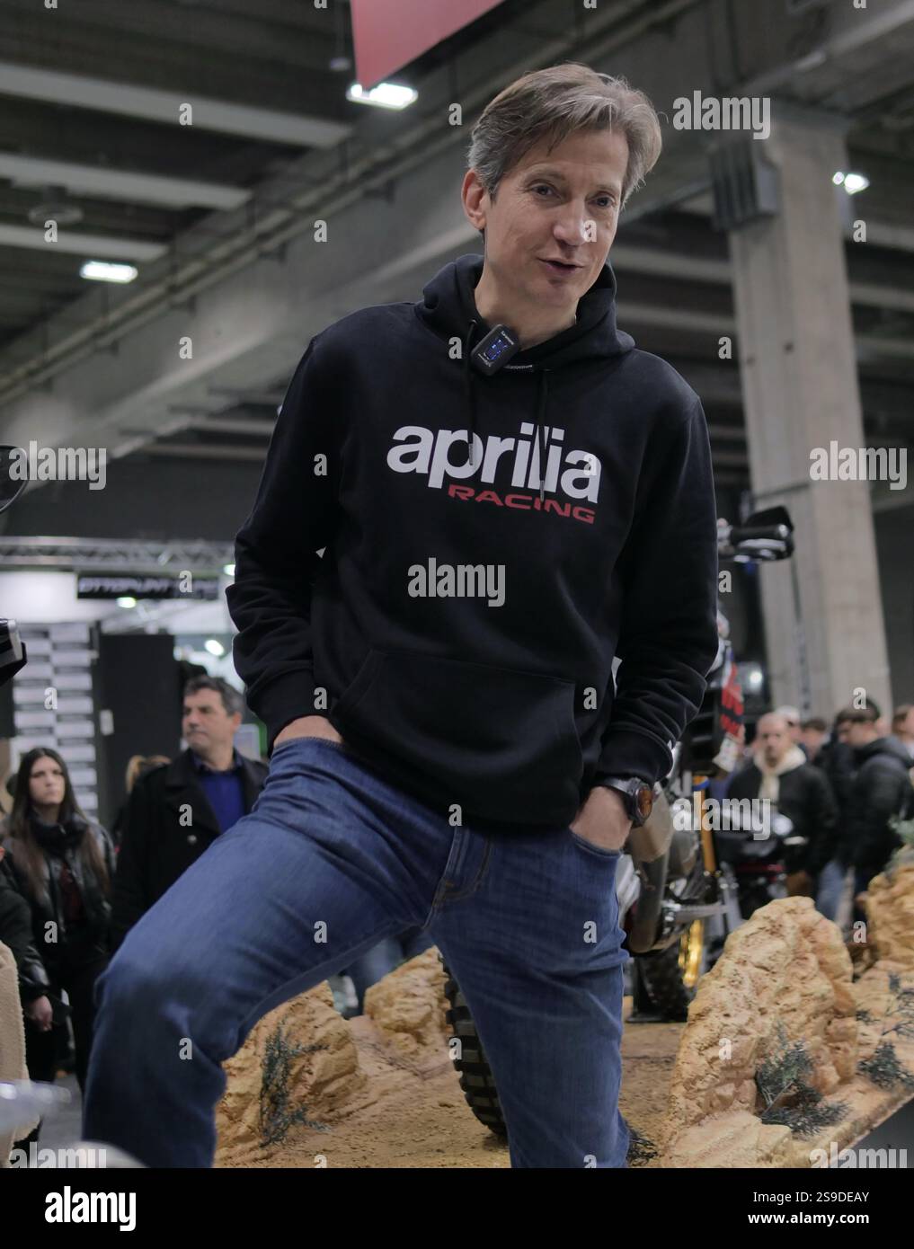 Massimo Rivola general manager guest at the Aprilia stand at Motorbike ...