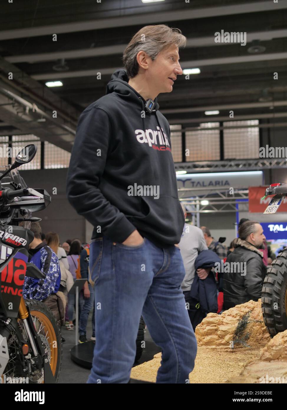 Massimo Rivola general manager guest at the Aprilia stand at Motorbike ...