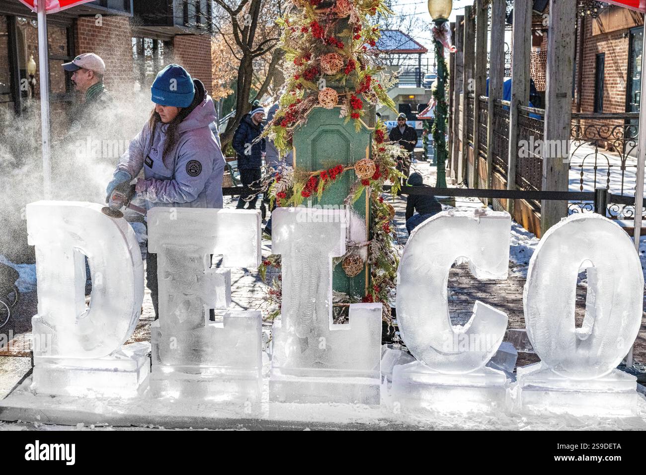 25th January, 2025 - Media, PA, USA - Artists from Ice Sculpture Philly ...
