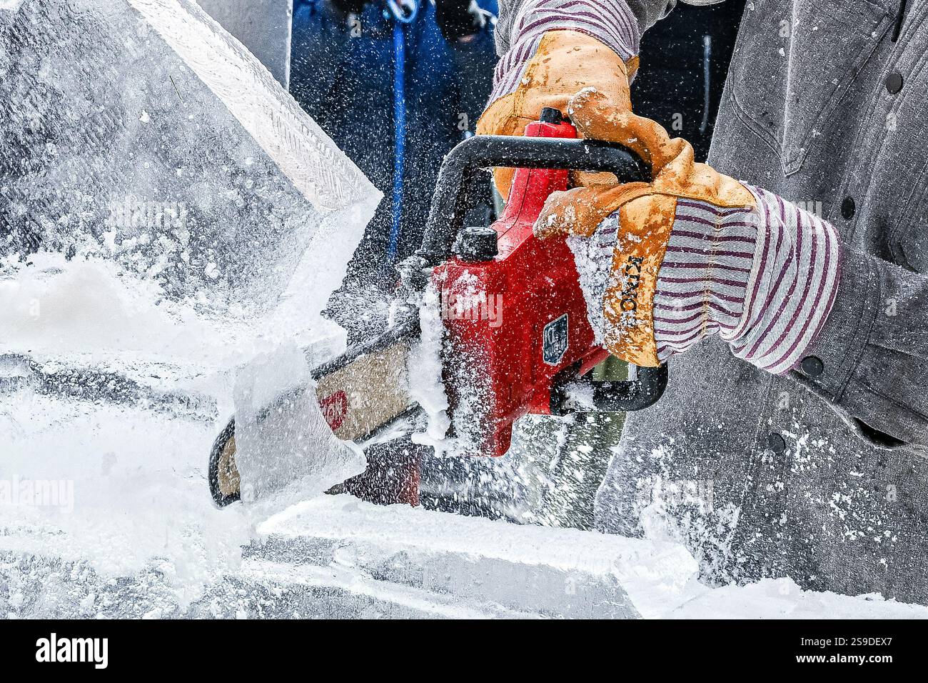 25th January, 2025 - Media, PA, USA - Master ice sculpter Peter Slavin ...