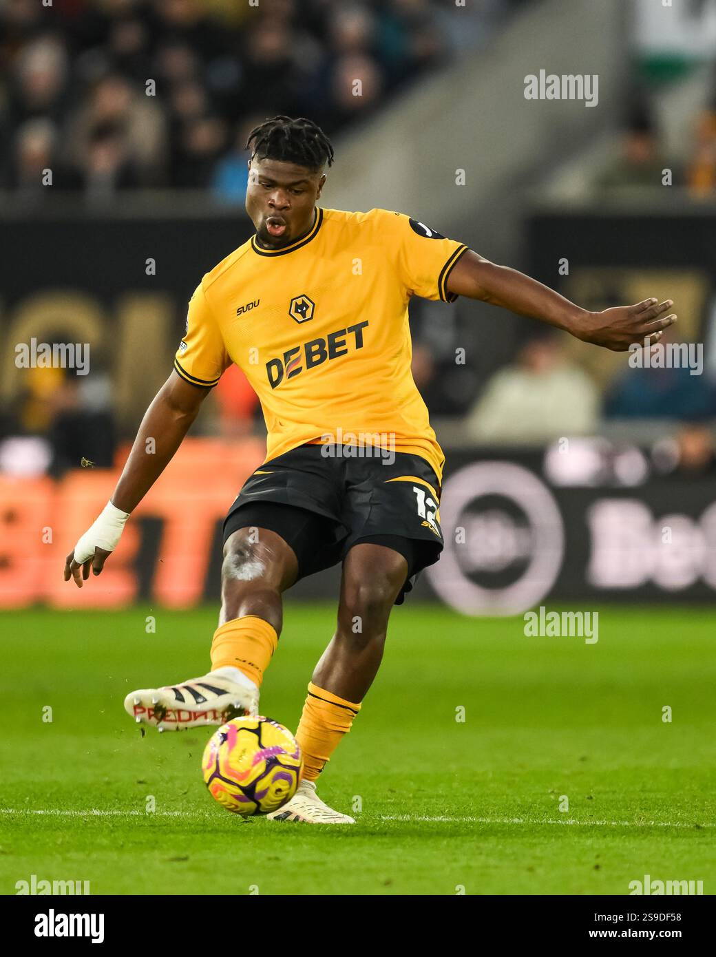 Emmanuel Agbadou of Wolverhampton Wanderers passes the ball during the ...