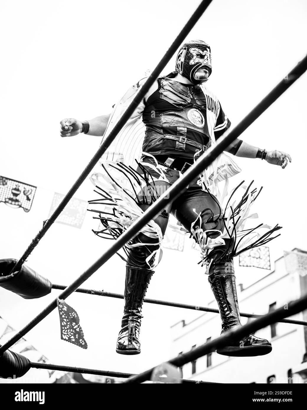 Lucha libre fight on Cinco De Mayo on the street of Downtown San Diego ...