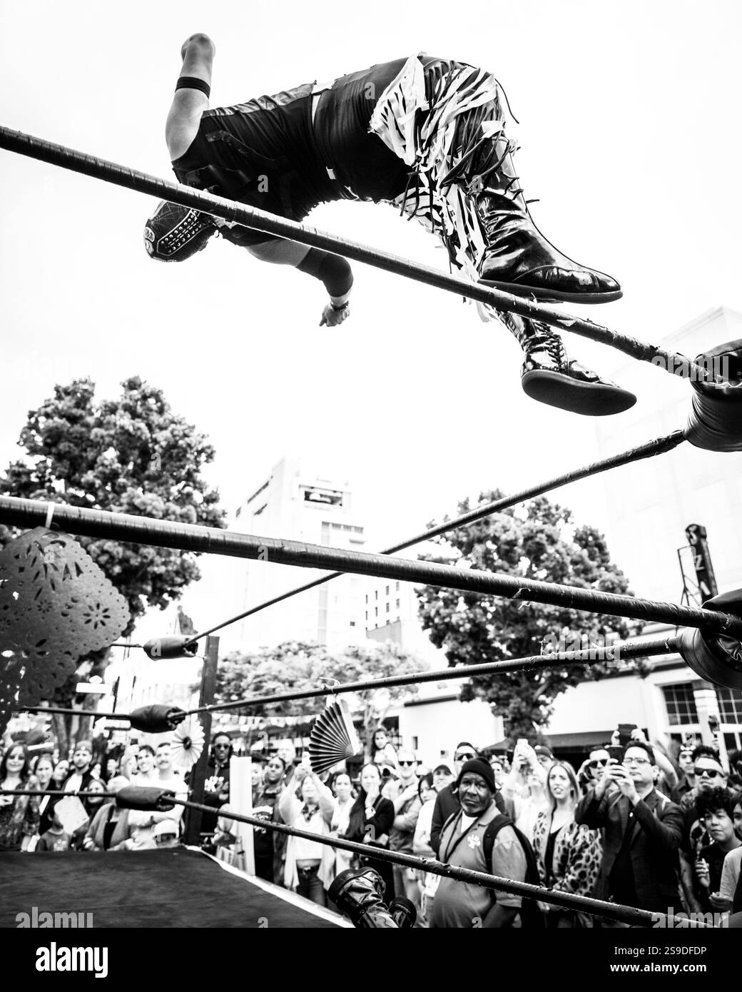 Lucha libre fight on Cinco De Mayo on the street of Downtown San Diego ...