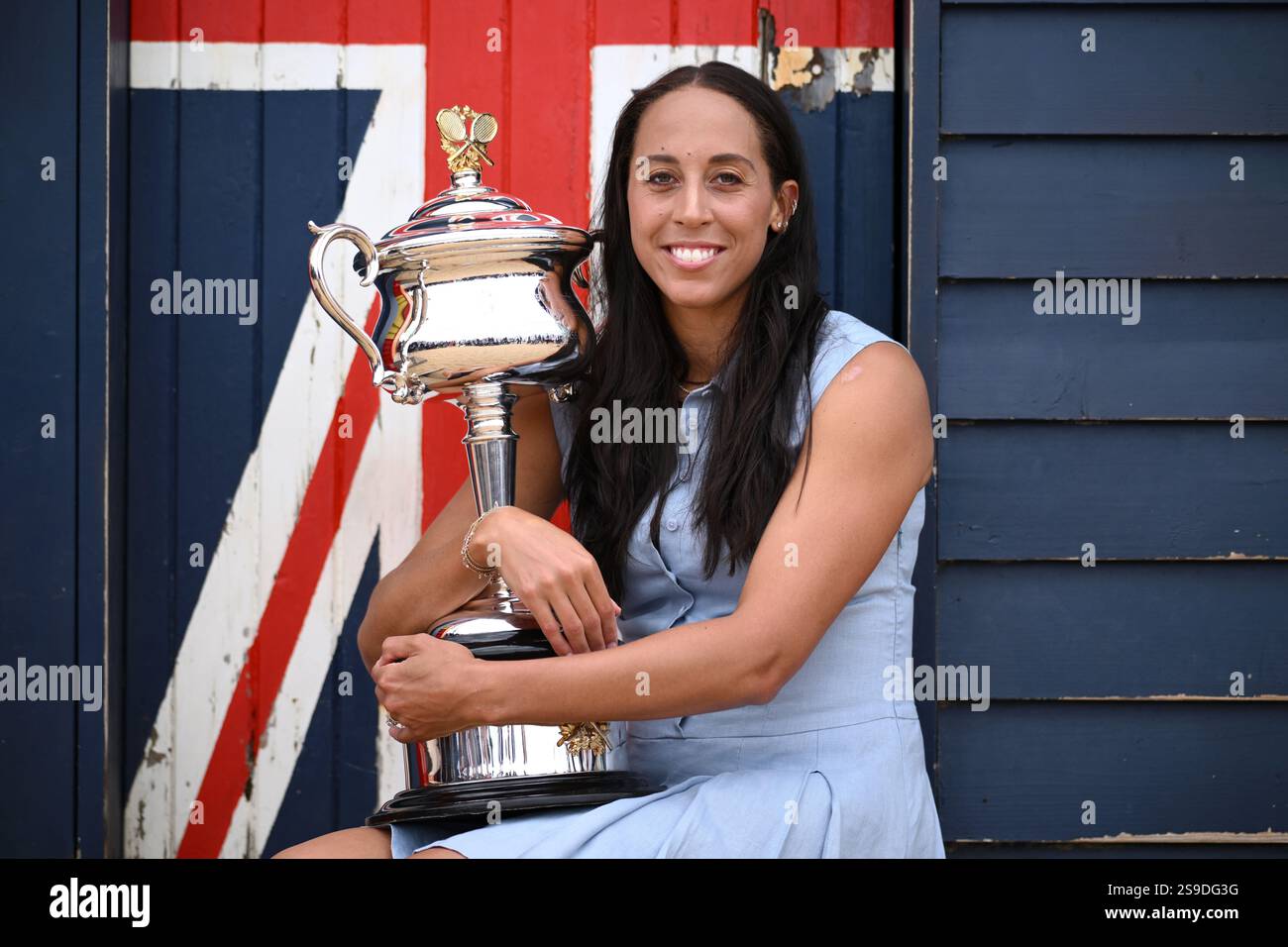 Madison Key of the USA poses for a photograph the with the Daphne ...