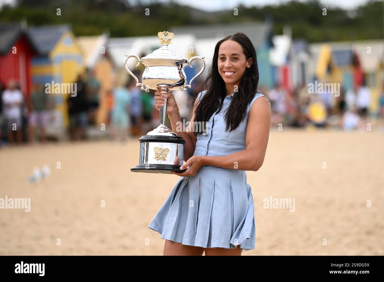 Madison Key of the USA poses for a photograph the with the Daphne ...