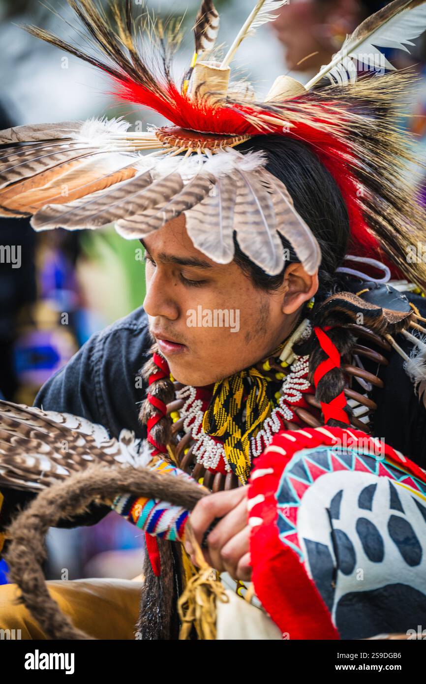 Male Dancer performing at the Mission San Luis Rey Pow Wow Stock Photo - Alamy