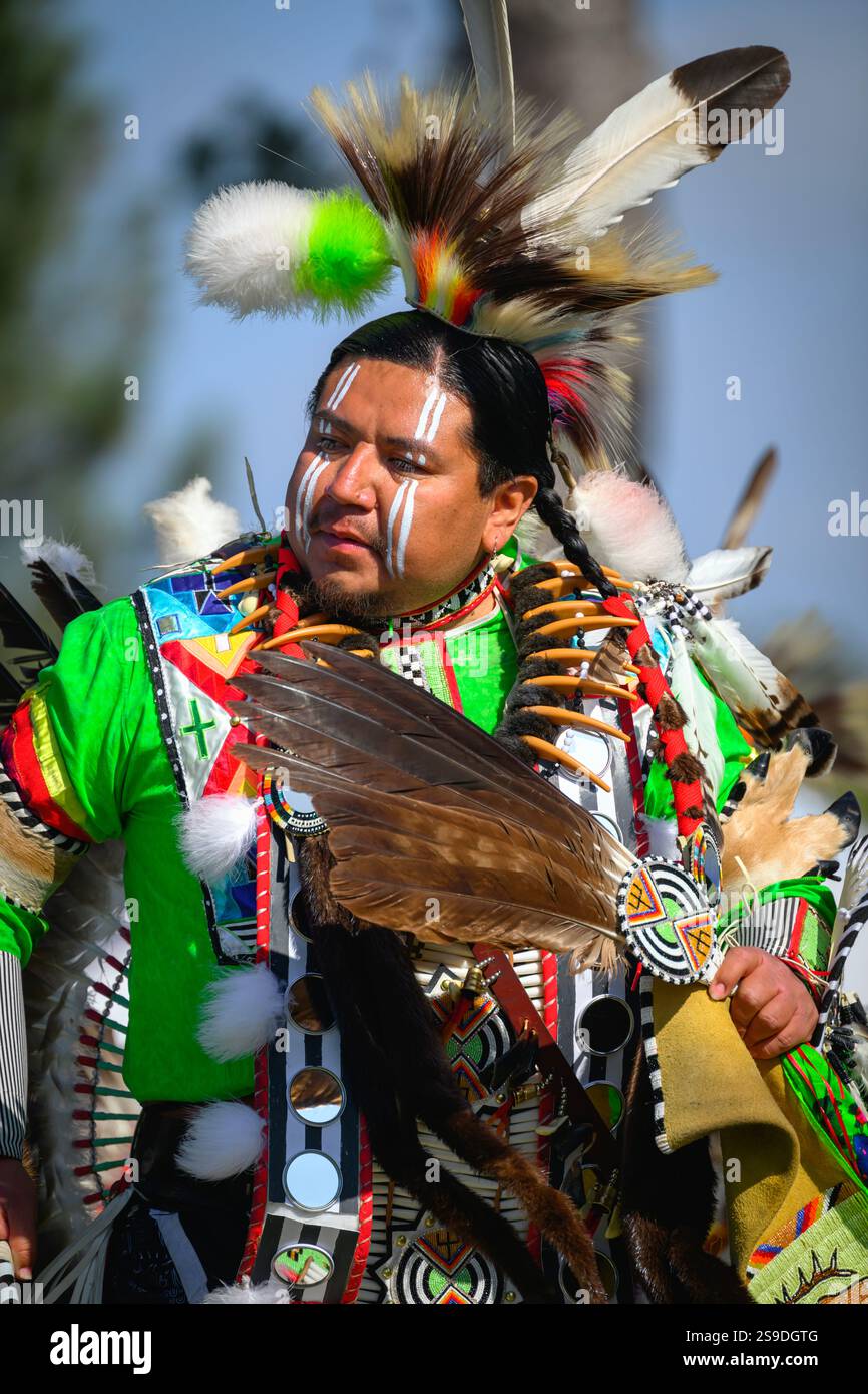 Male Indigenous Dancer at the Mission San Luis Rey Pow Wow Stock Photo - Alamy