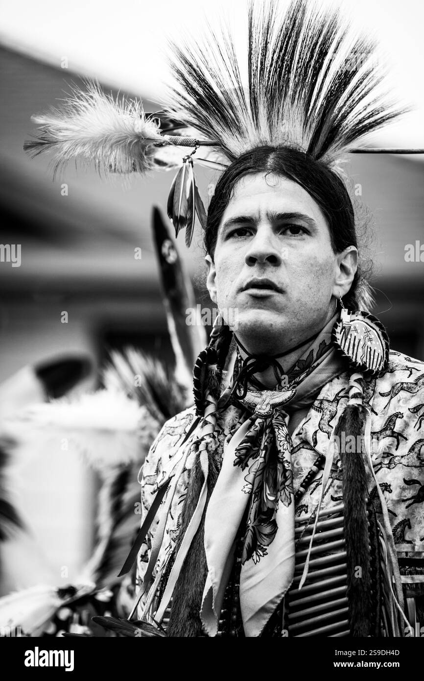 Male Indigenous Dancer at the Mission San Luis Rey Pow Wow Stock Photo ...