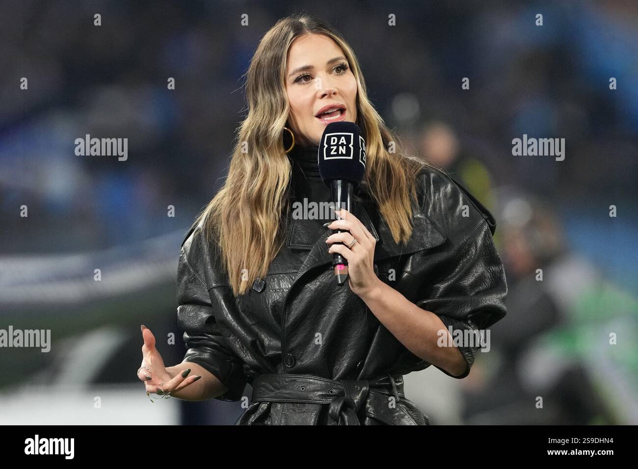 Naples, Italy. 25 Jan, 2025. Diletta Leotta DAZN TV Presenter reacts ...