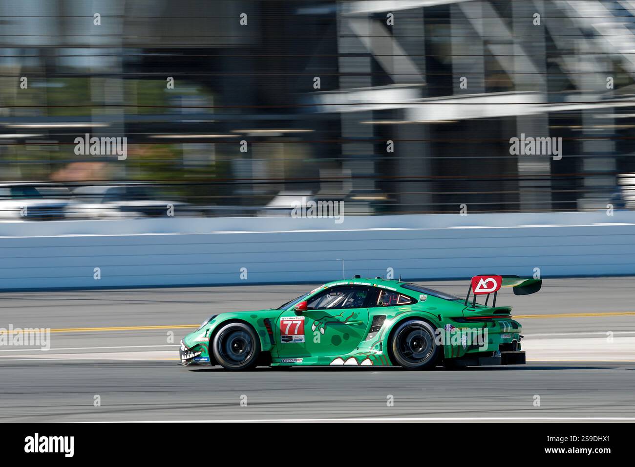 DAYTONA BEACH, FL - JANUARY 25: The #77 AO Racing Porsche 911 GT3 R ...