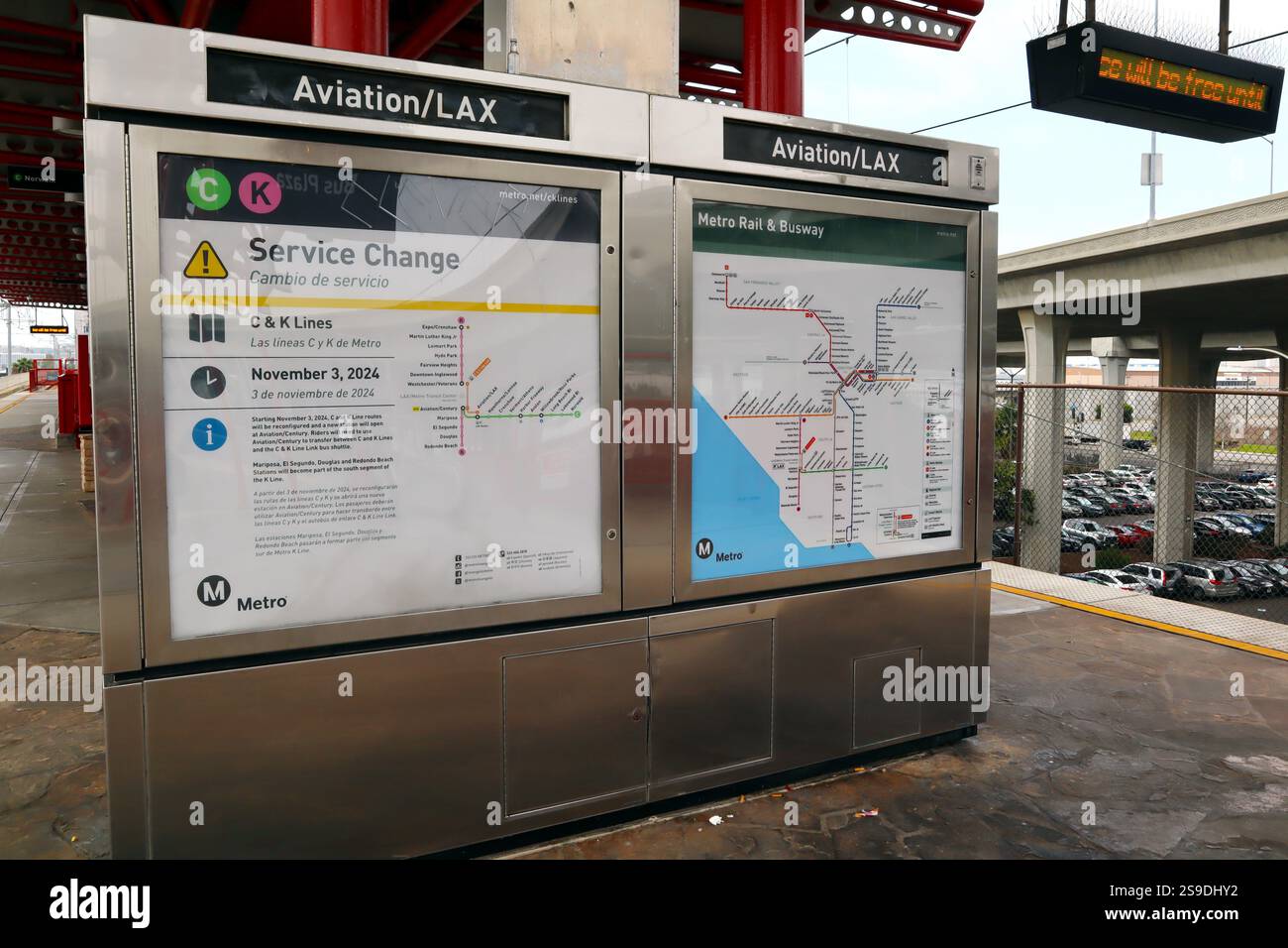 Los Angeles, California: Los Angeles Metro Rail Information Panel at ...