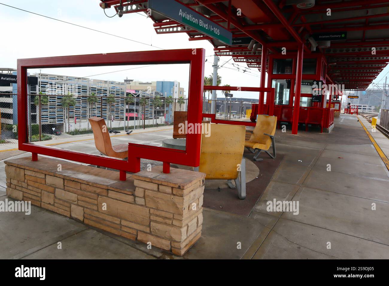 Los Angeles, California: Aviation/LAX Metro Rail C Line Station Stock ...