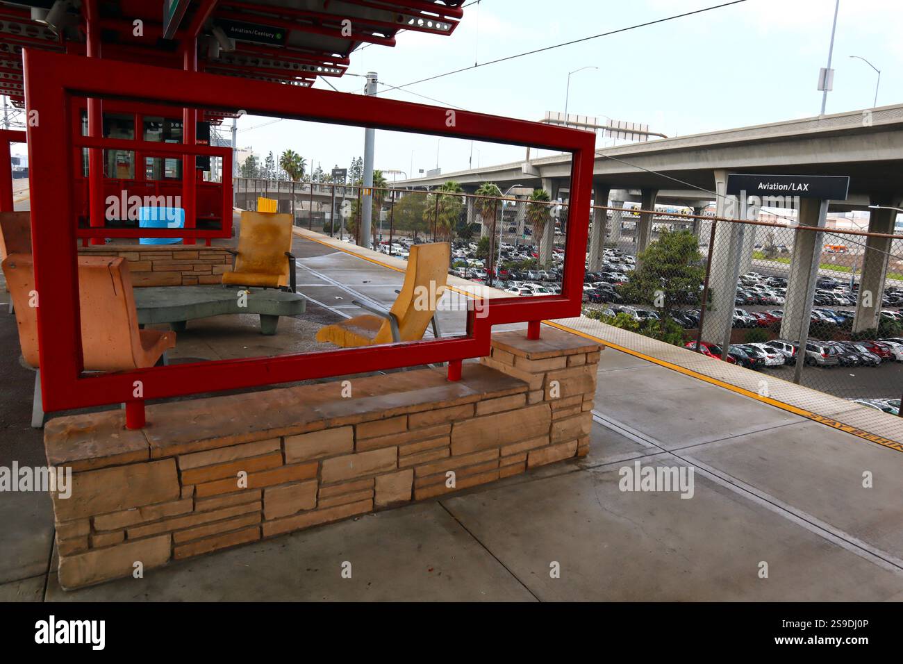 Los Angeles, California: Aviation/LAX Metro Rail C Line Station Stock ...