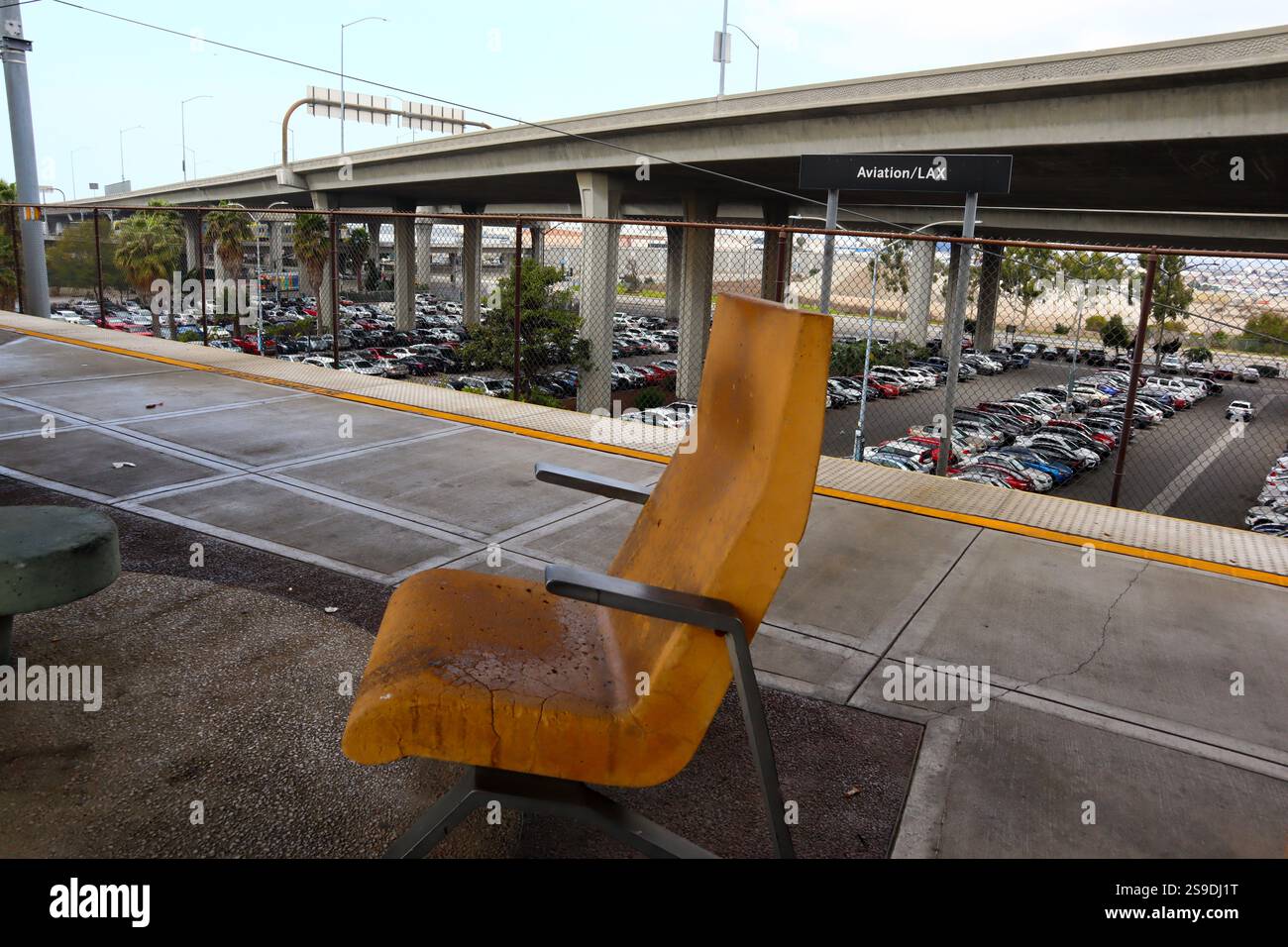 Los Angeles, California: Aviation/LAX Metro Rail C Line Station Stock ...