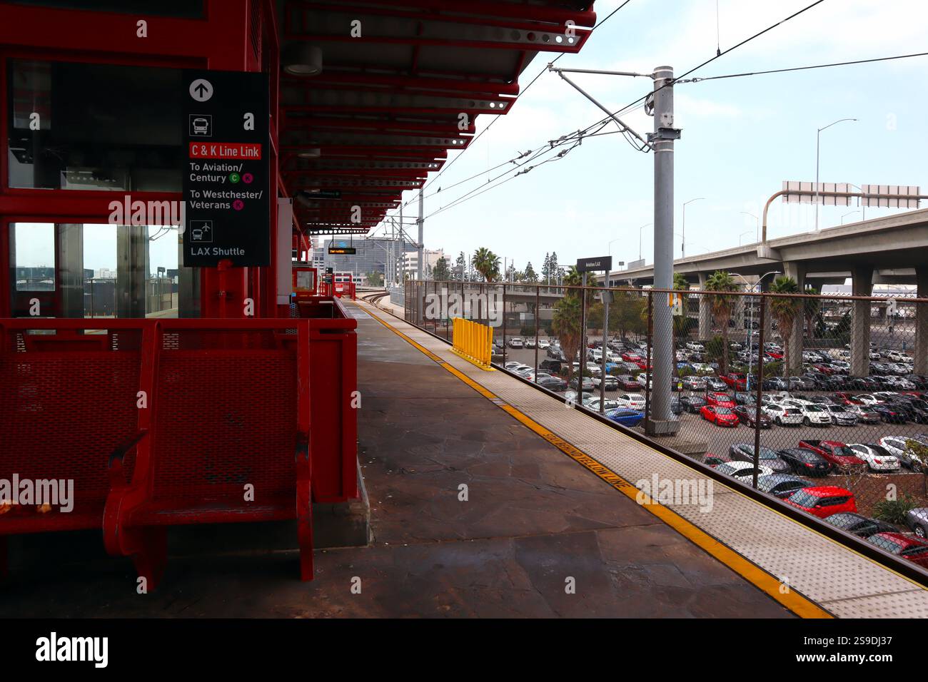 Los Angeles, California: Aviation/LAX Metro Rail C Line Station Stock ...