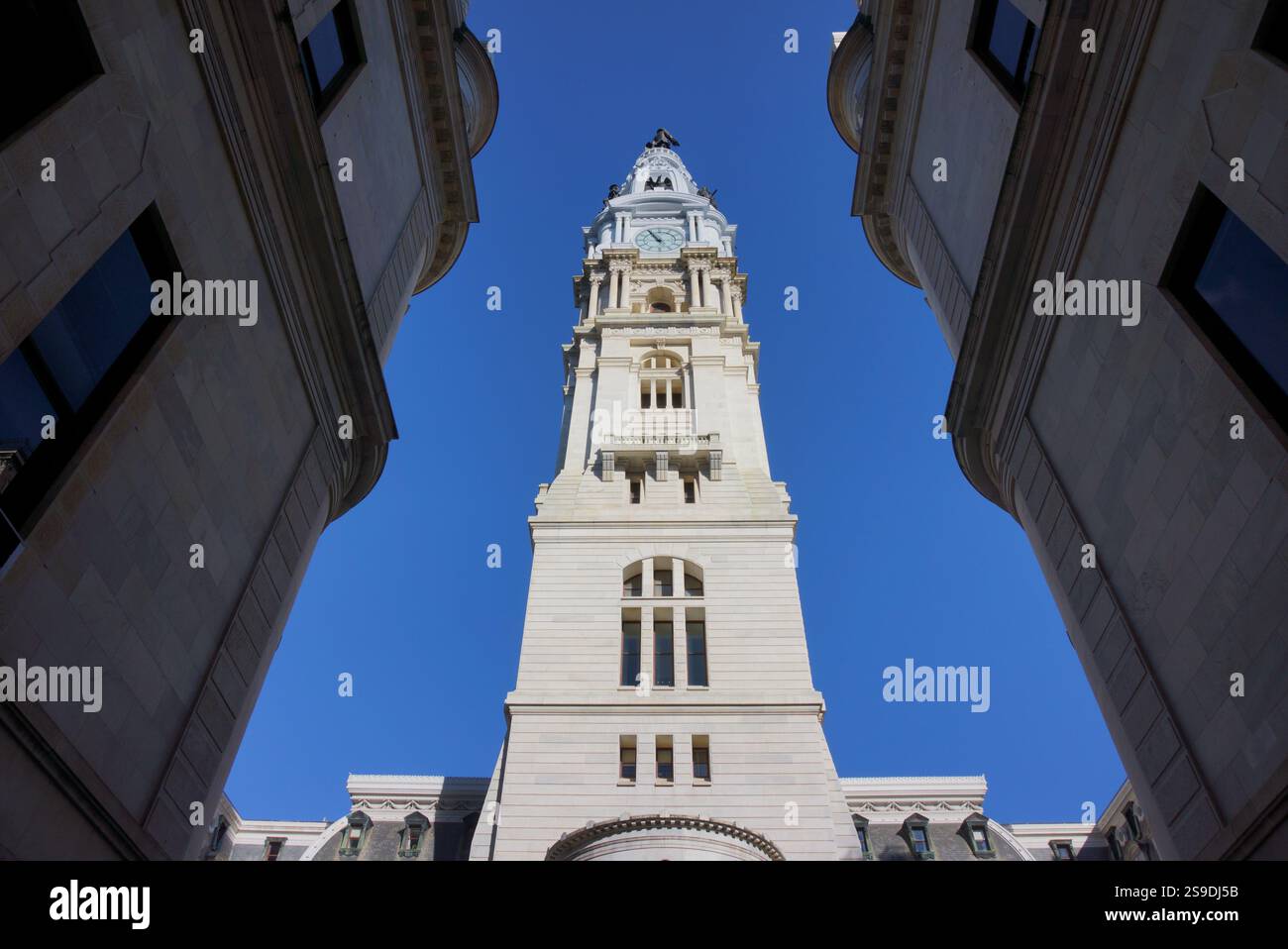 The central tower rises above the courtyard of Philadelphia City Hall ...
