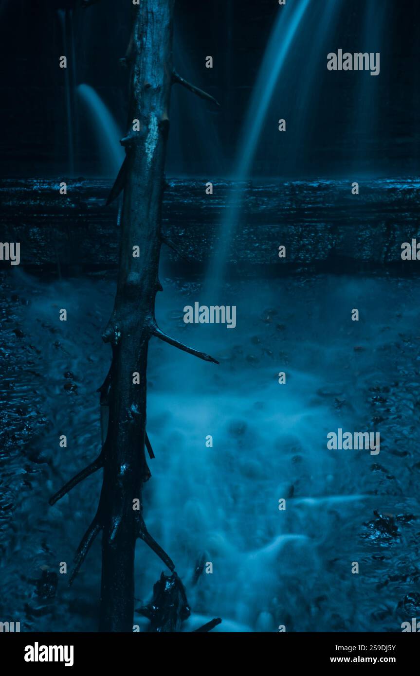 An old leaking dam with water flowing through the cracks Stock Photo ...