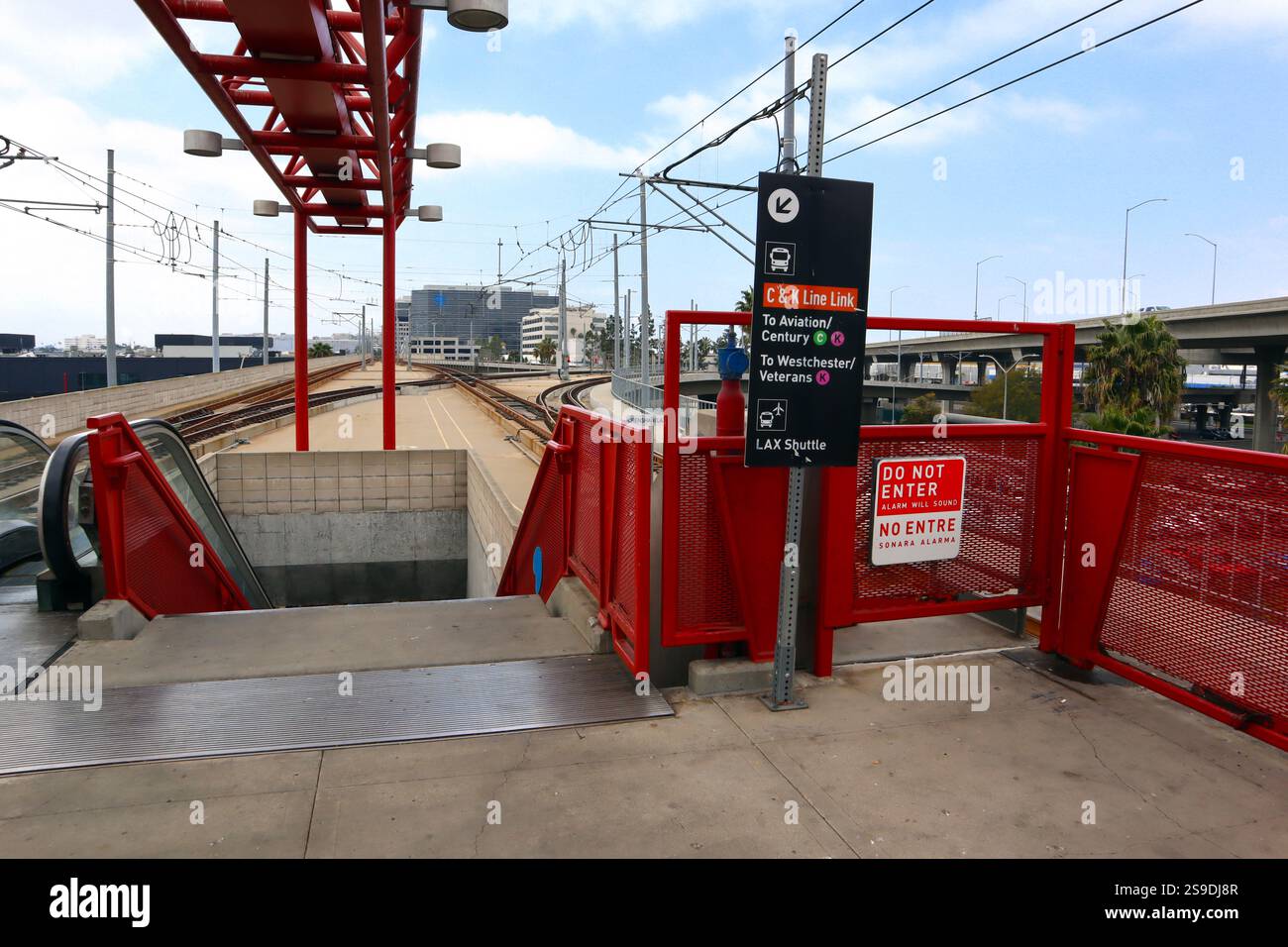 Los Angeles, California: Aviation/LAX Metro Rail C Line Station Stock ...