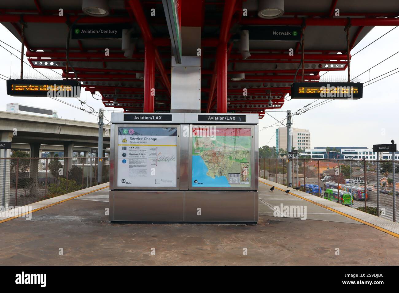 Los Angeles, California: Aviation/LAX Metro Rail C Line Station Stock ...