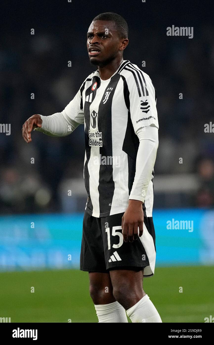 Naples, Italy. 25 Jan, 2025. Pierre Kalulu of Juventus FC during the ...