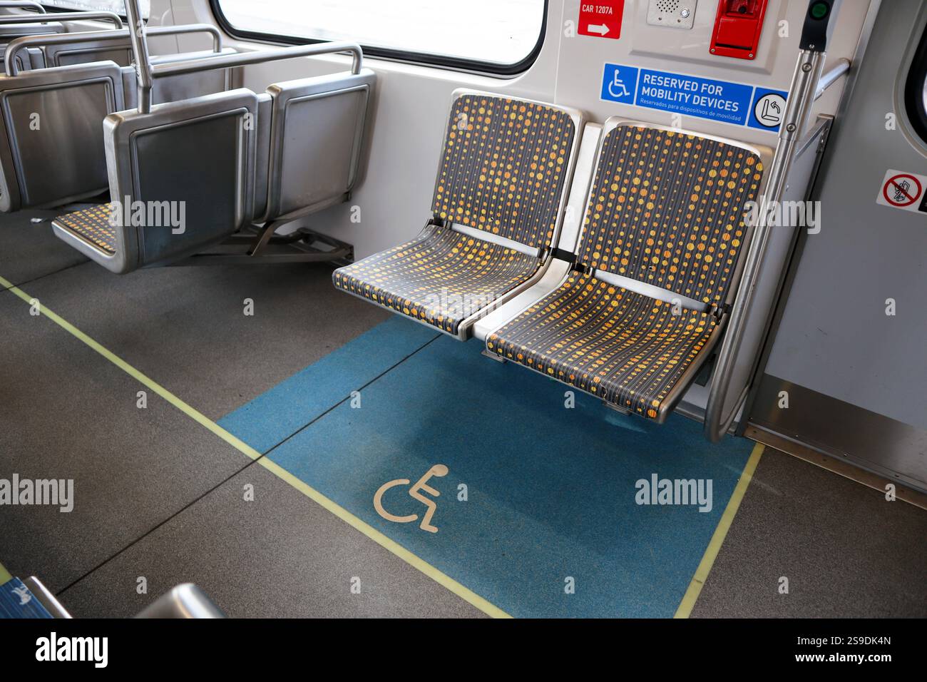 Los Angeles, California: Interior View of Los Angeles Metro Rail ...