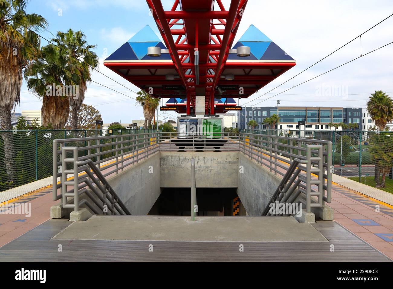 Los Angeles, California: Mariposa Metro Rail K Line Station Stock Photo ...