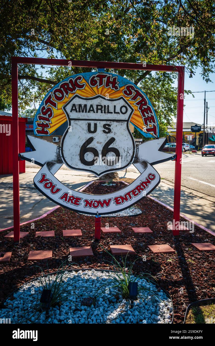 Amarillo, TX USA - August 31, 2024: Signage for Historic 6th Street ...