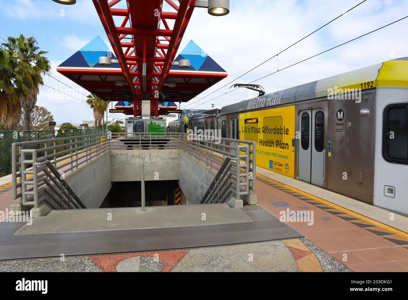 Los Angeles, California: Mariposa Metro Rail K Line Station Stock Photo ...